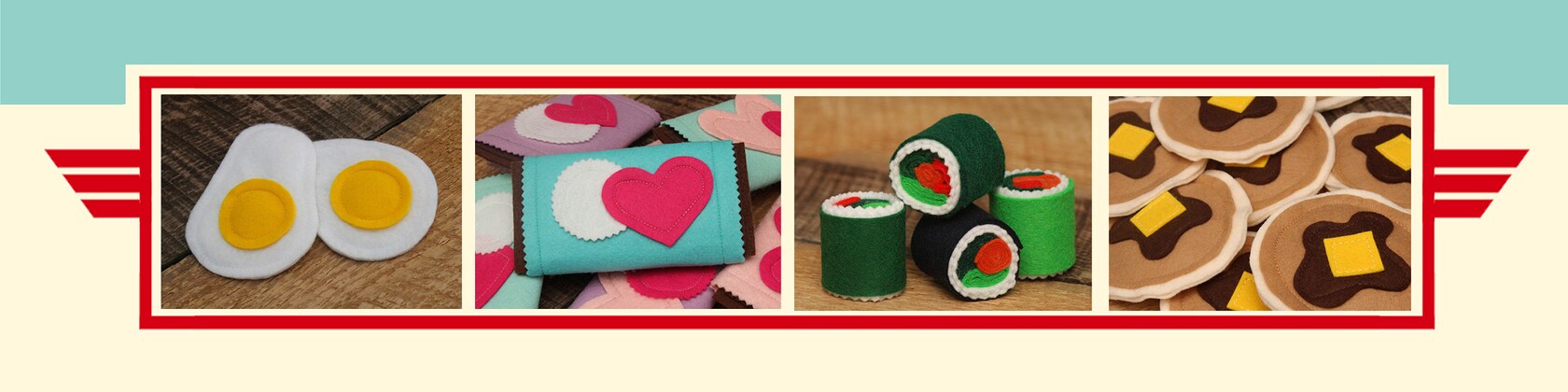 Handcrafted felt foods for imagination inspired by FeltFoodGrocery