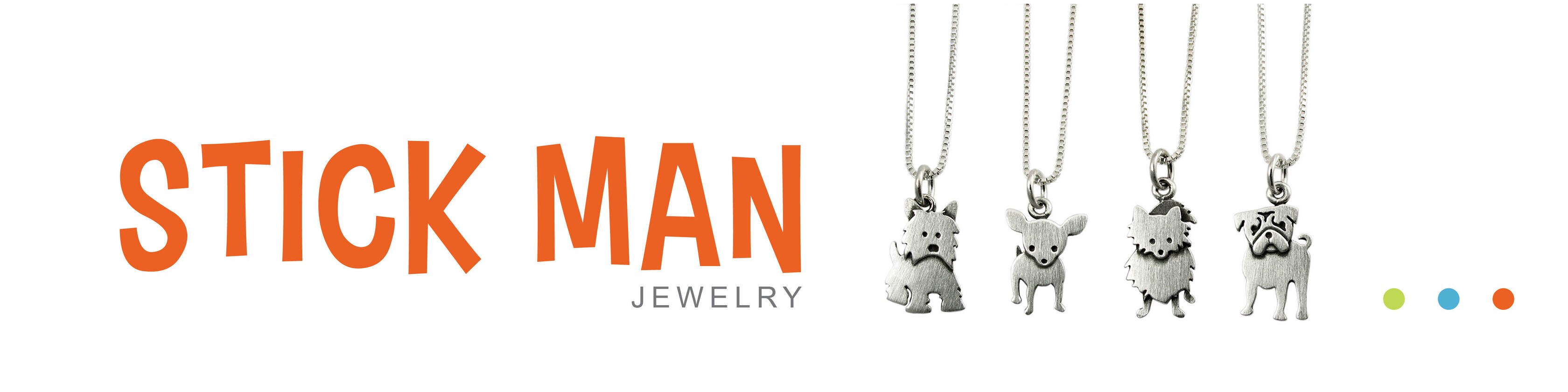 Super cute original silver animal jewelry by StickManJewelry