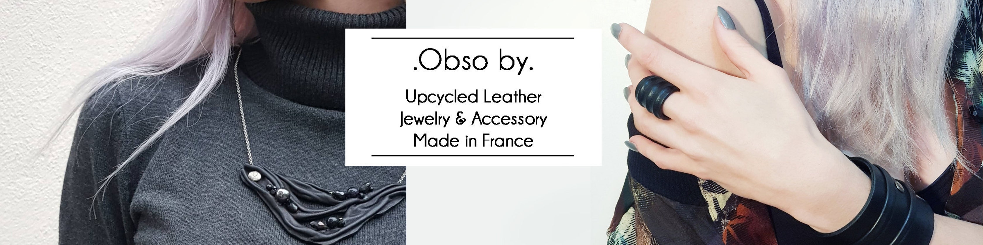 Upcycled leather jewelry handmade in Paris France by OBSO on Etsy