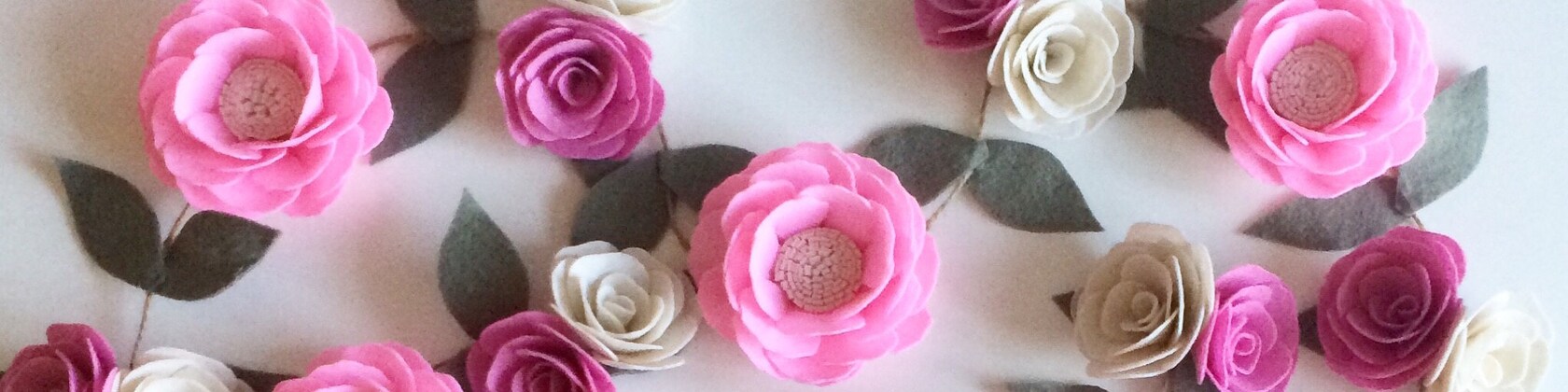 Felt Flowers wreaths garlandsnurseryBride by juliettesdesigntr