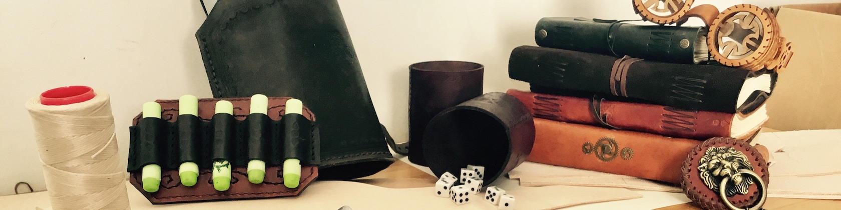 Custom handmade leather LARPbooks hats & by ArtisanLeatherCrafts