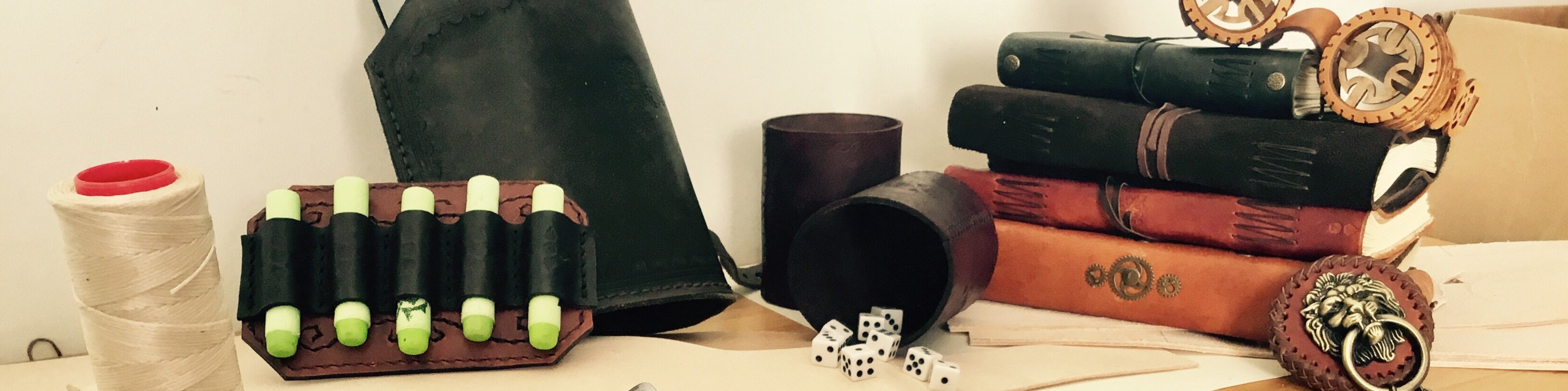 Custom handmade leather LARPbooks hats & by ArtisanLeatherCrafts