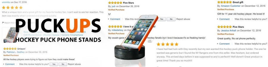 Hockey Puck Cell Phone and Tablet Stands by PuckUps on Etsy