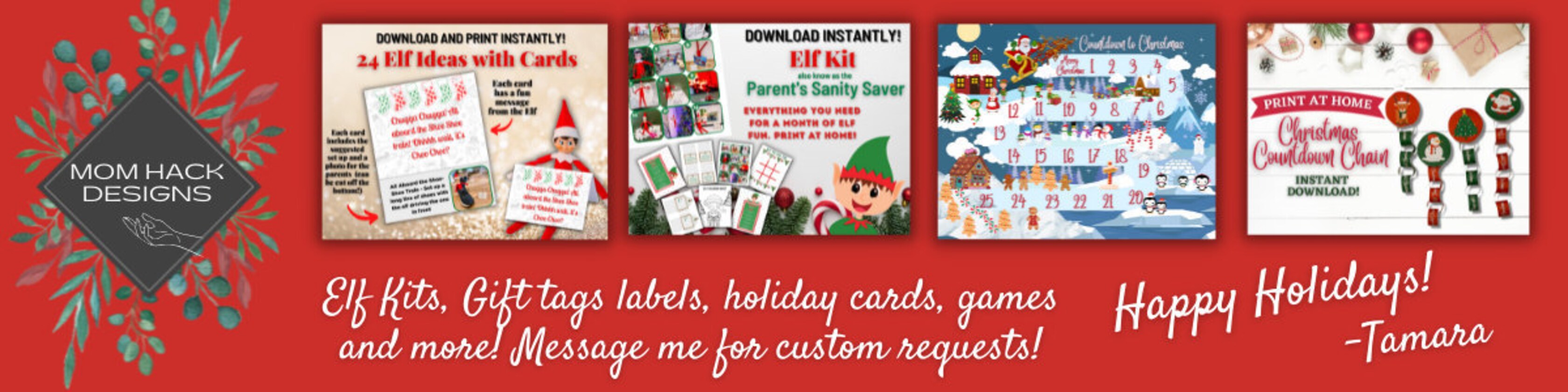 Elf Kits Chore Charts Holiday games Gift tags by MomHackDesigns