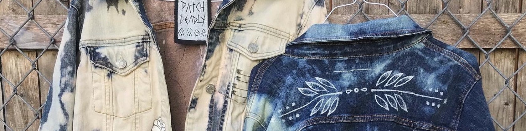 back patches and wearables printed by hand by patchdeadly on Etsy
