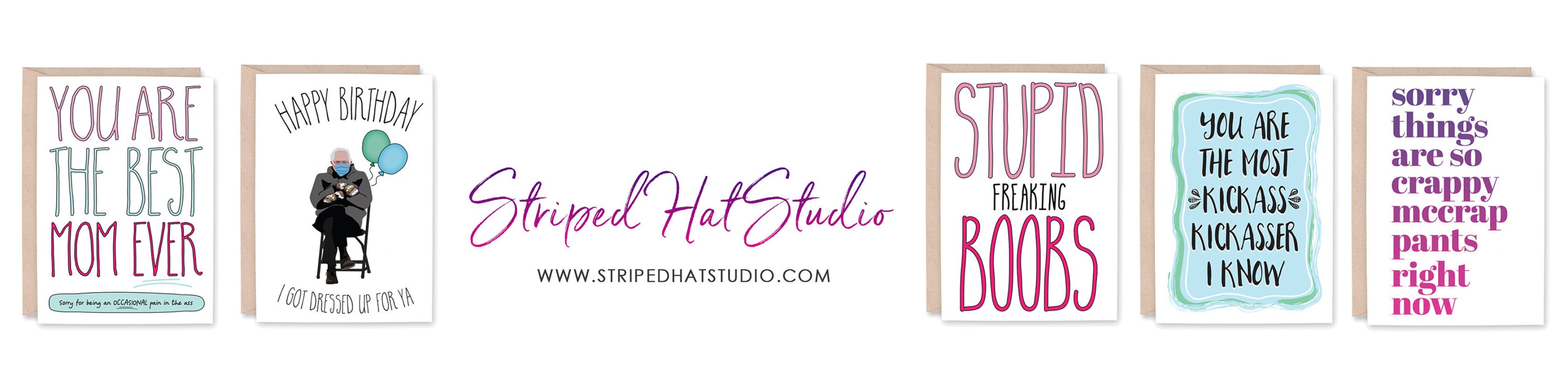 Life Happens Greeting Cards by StripedHatStudio on Etsy