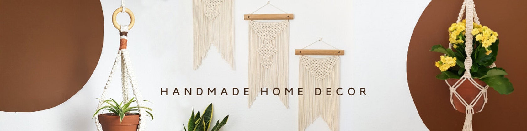 Modern Bohemian Macrame Decor with Natural by LaRosaMacrame