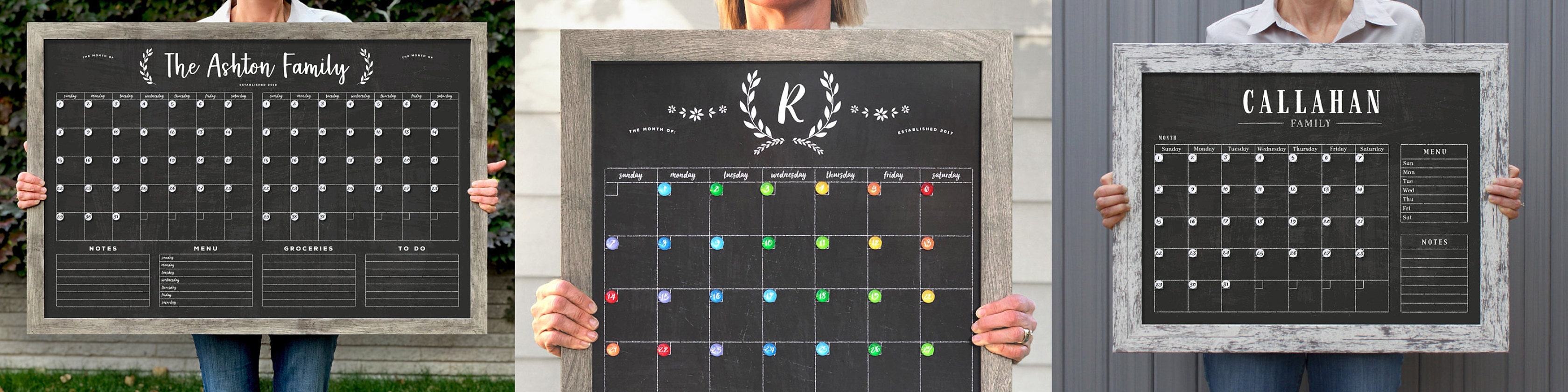 Framed Chalkboard Calendars and Number by CalendarGirlCompany