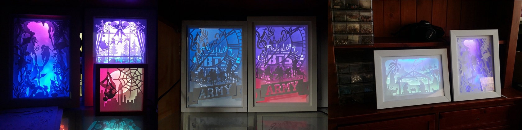 Paper cut light box template by PaperLightBoxDesign on Etsy