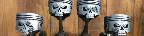 piston art and metal recycled by METALCUSTOM on Etsy