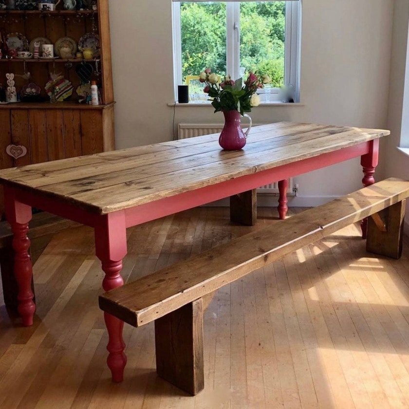 Bespoke Farmhouse tables & bench seats. Made to by Elderflowerlane