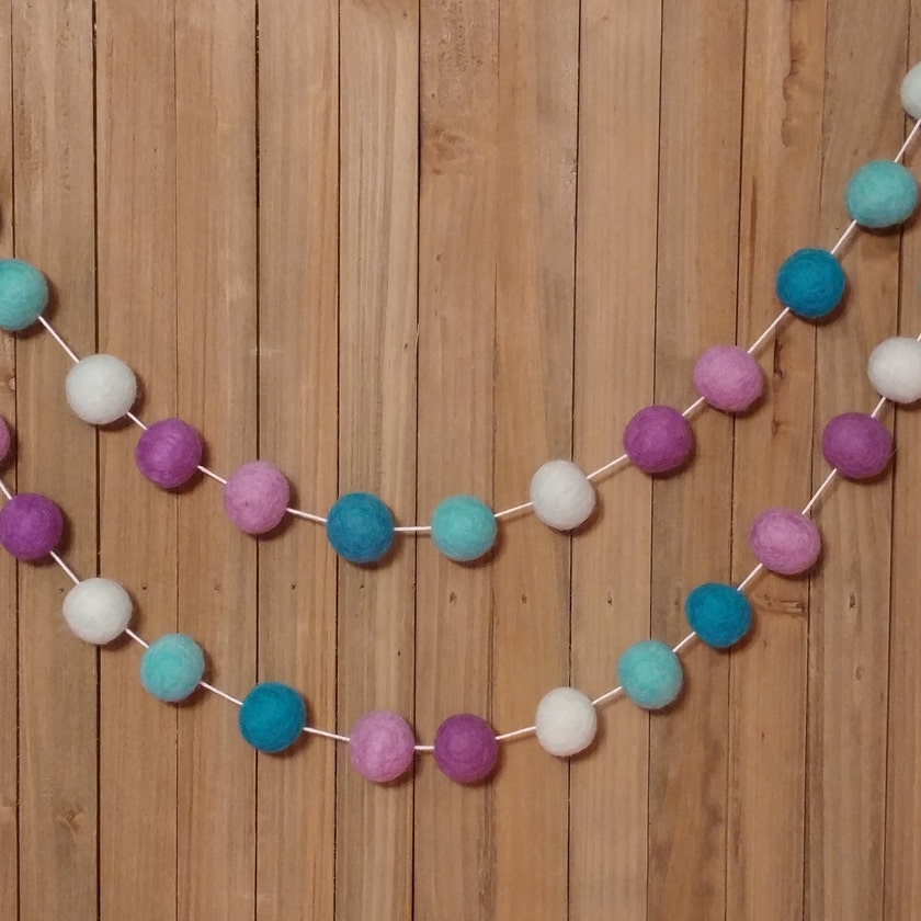 Handmade Felt Ball Garlands / Pom Pom Garlands ️ ️ by JustGarland