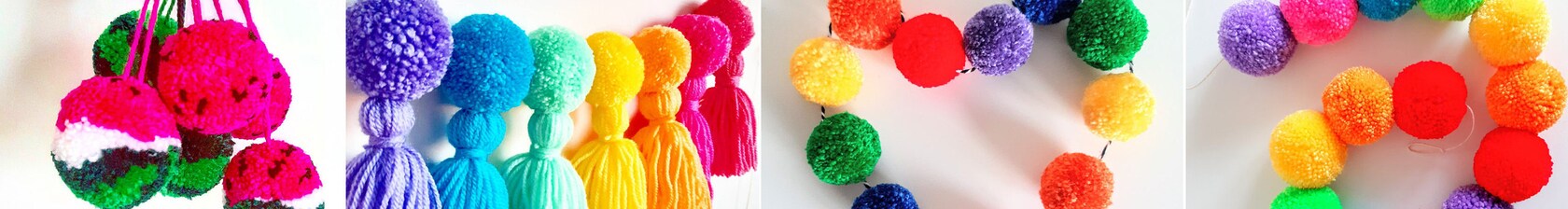 Nursery and home decor pom poms and tassels by PickmePompomStudio