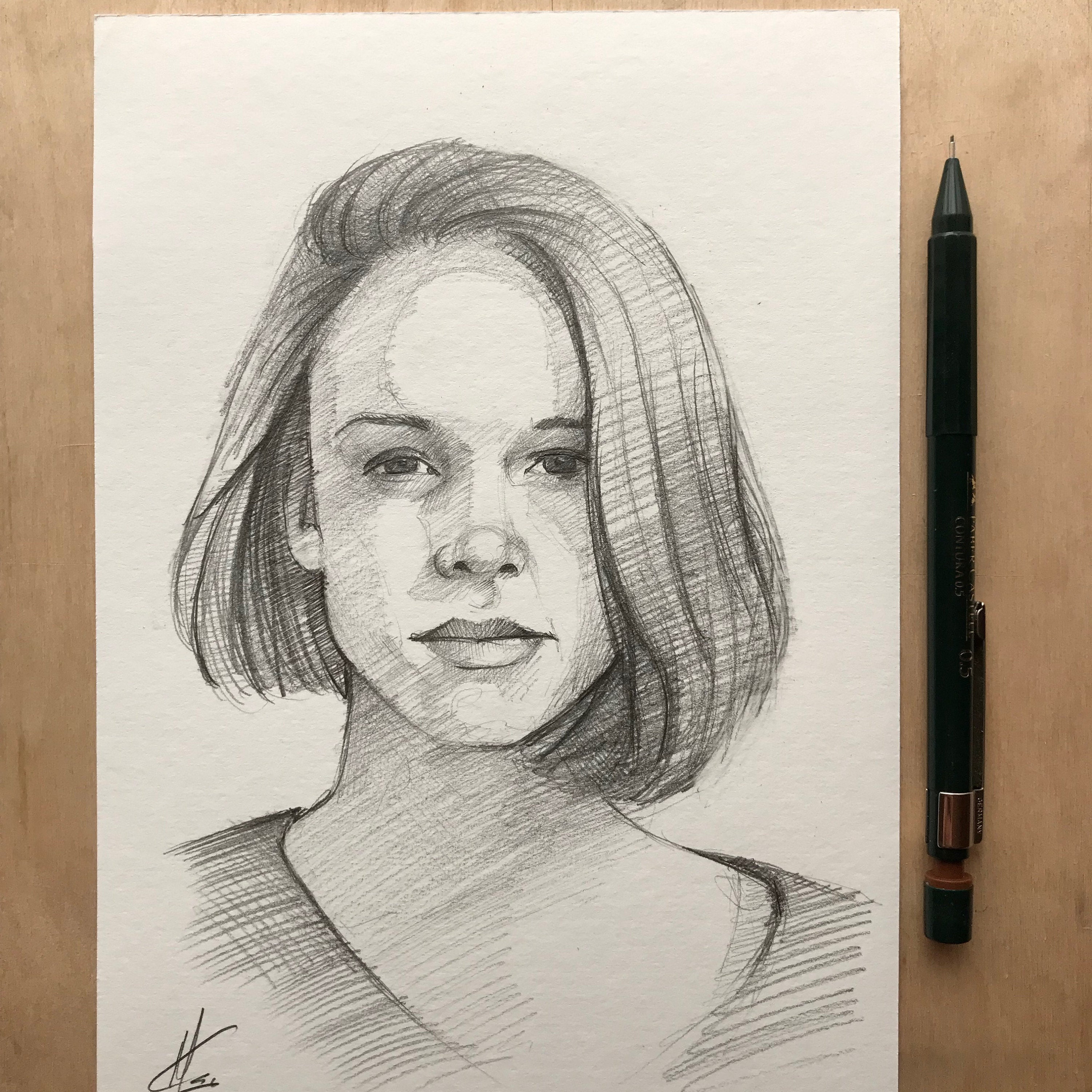 Artist portrait drawing from photo. Choose Unique by mARTonproduct