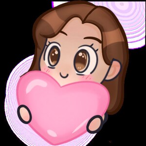 CUTE CHIBI EMOTE Twitch/ Youtube / Discord / Brown Hair / Chibi Girl ...