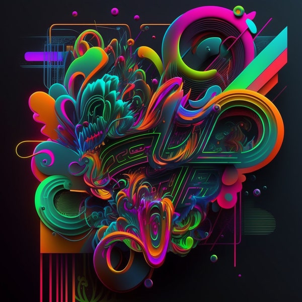 Abstract 3D Shapes Illustrations - Etsy