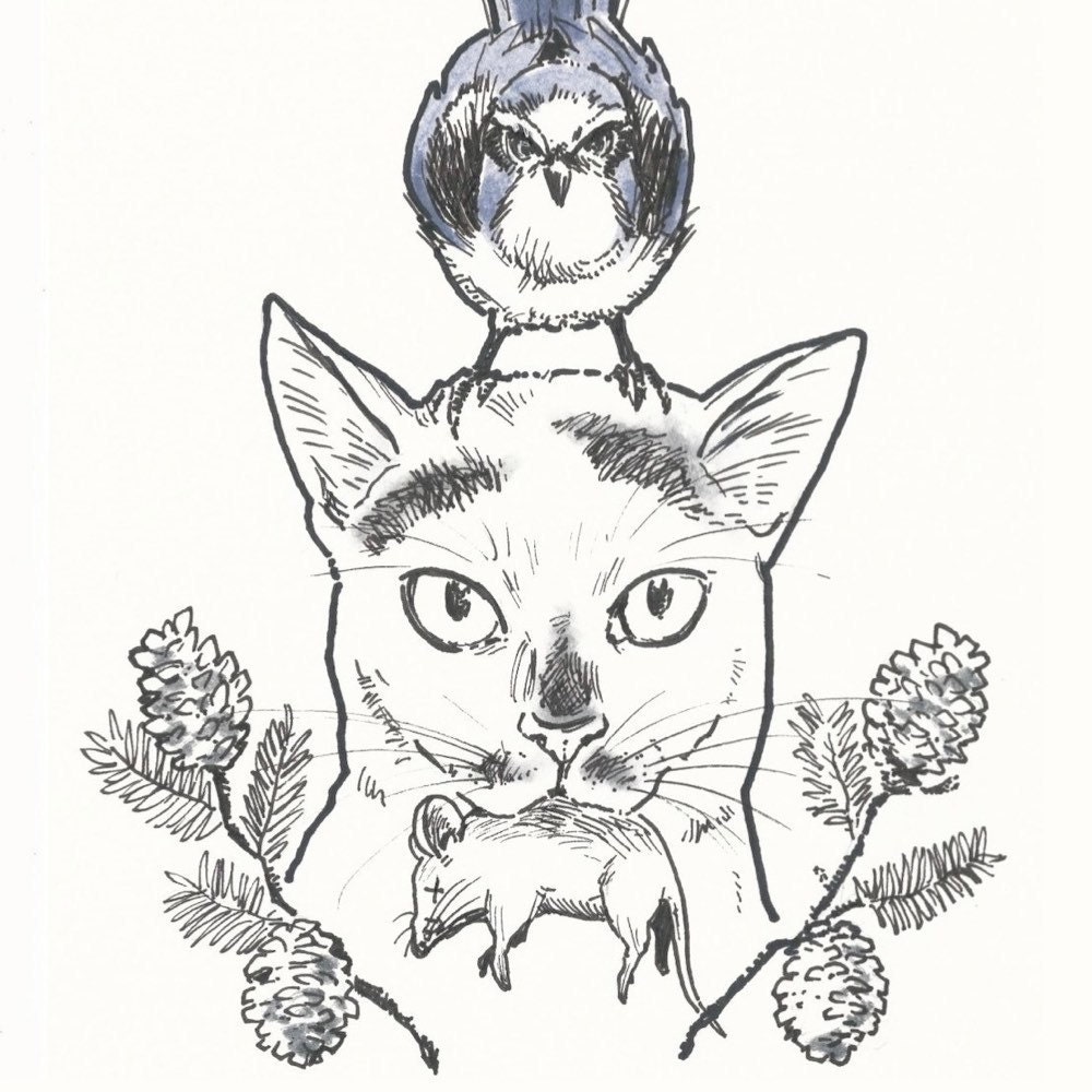 Art & Collectibles Drawing & Illustration Original pen and ink ...