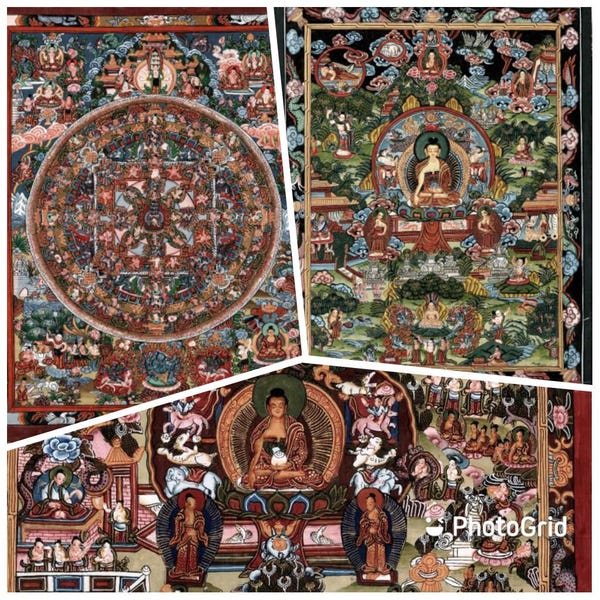 Indian Miniature Painting on Vintage Old Paper Handwritten Manuscript ...