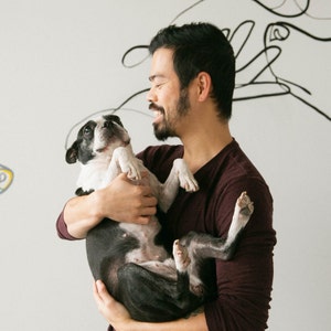 Great Dane Art Print, Single Line Drawing, Great Dane Gift, Black and ...