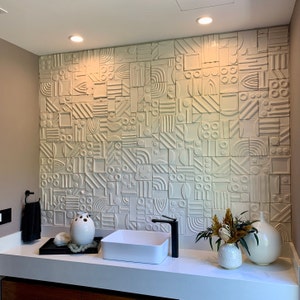 Handmade Ceramic Tile Backsplash mid-century, Modern, Abstract Shapes ...