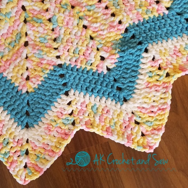 AK Crochet Thin Blue Line Police Flag Blanket PATTERN - Etsy