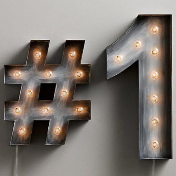 Large Marquee Numbers Party Sign Numbers Marquee Hashtag Anniversary ...