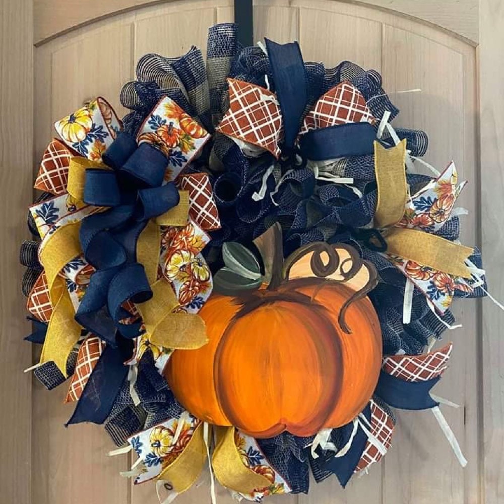 Custom painted home decor wreaths and gifts by CustomArtWi on Etsy