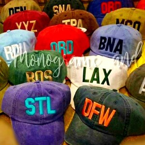 Varsity Letter Hat Embroidered Any Letter College Varsity Font Baseball ...