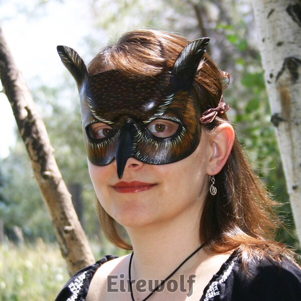 Black Rabbit Leather Mask Handmade Bunny Costume Masquerade Halloween ...