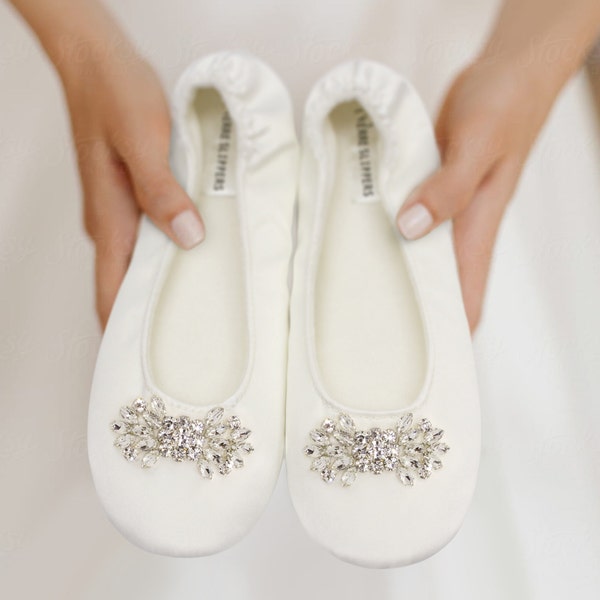 Gift for BRIDE for Wedding Reception Pearl Dancing Shoe for Bride Satin ...