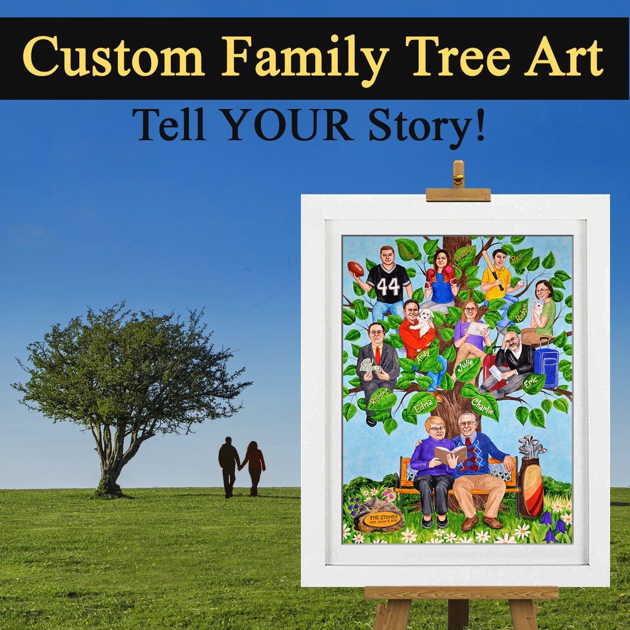 Custom Family Tree Art that tells your by CustomFamilyTreeArt