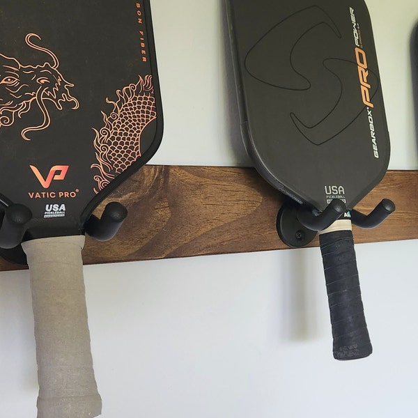 Stained Wood Pickleball Paddle Wall Mount Display Pickleball Paddle ...