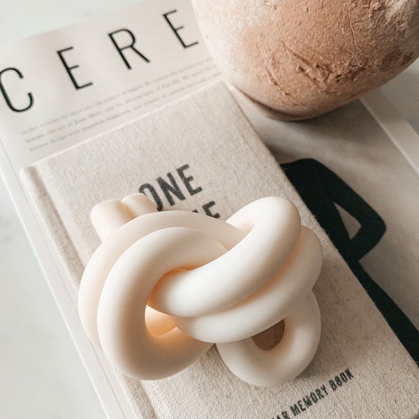 Porcelain White Knot Clay Home Decor Sculpture Paperweight - Etsy
