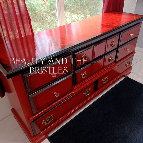 Black and red dresser store