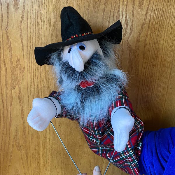 Big Bad Wolf Hand Puppet With Movable Mouth Fangs Nature Puppets by ...