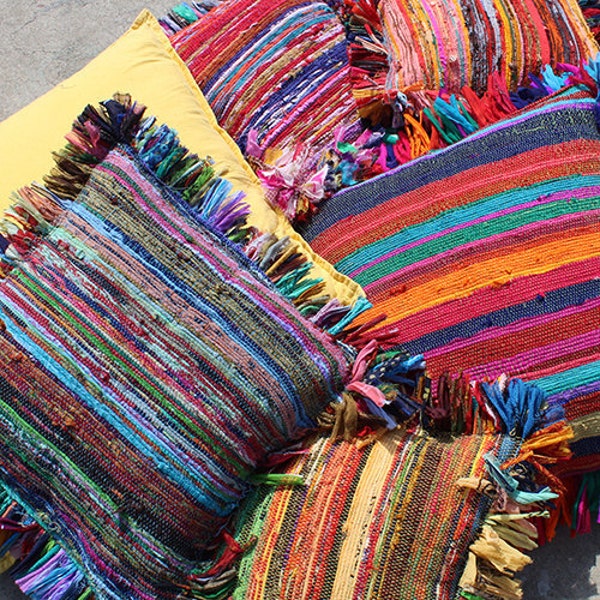 Large Patchwork Handmade Rug Colorful Chindi Indian Rug Indian Handmade ...