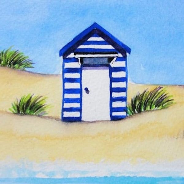 Cute Little Beach Hut Greeting Card - Etsy