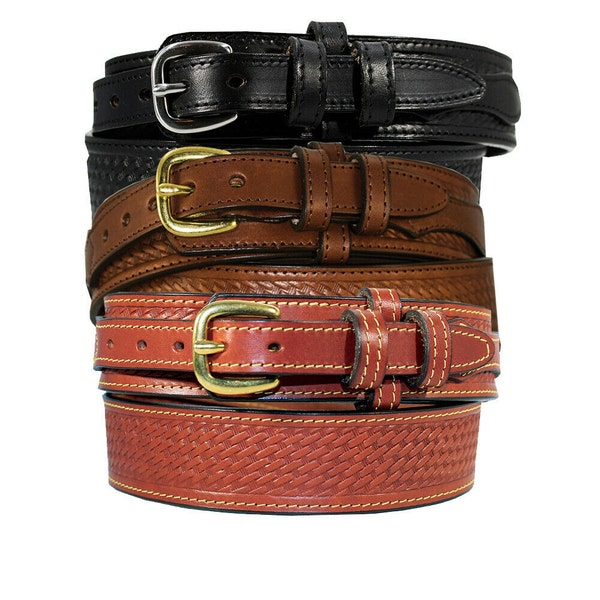 Men New Genuine Heavy Duty Leather Antique Brown Strap Belt Made in the ...