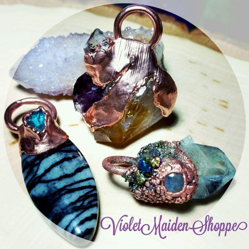 Crystal & Gemstone Jewelry Unique by VioletMaidenShoppe on Etsy