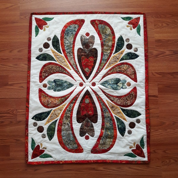 Almost Fractal Appliqued Quilted Wall Hanging PDF Pattern Using Batik ...