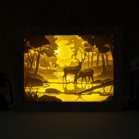 Paper cut light box shadow box by LightBoxGoodMan on Etsy