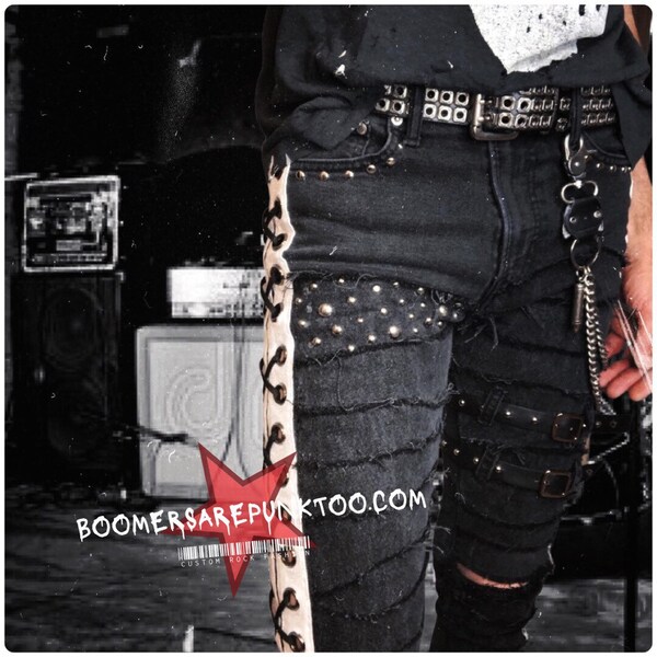 Women's Red Denim Punk Rib Cage Vest - Etsy