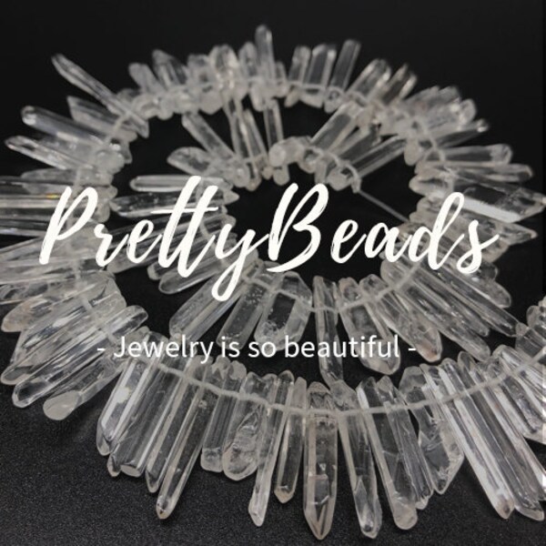 Natural Crystal Quartz Points Beads, Hematoid Quartz Points for Pendant ...