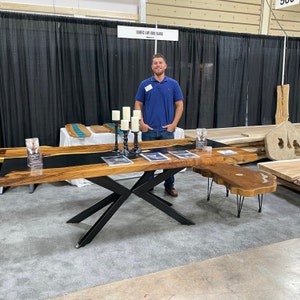 Live Edge Dining Table Kiln Dried Custom Monkey Pod Slabs - Etsy