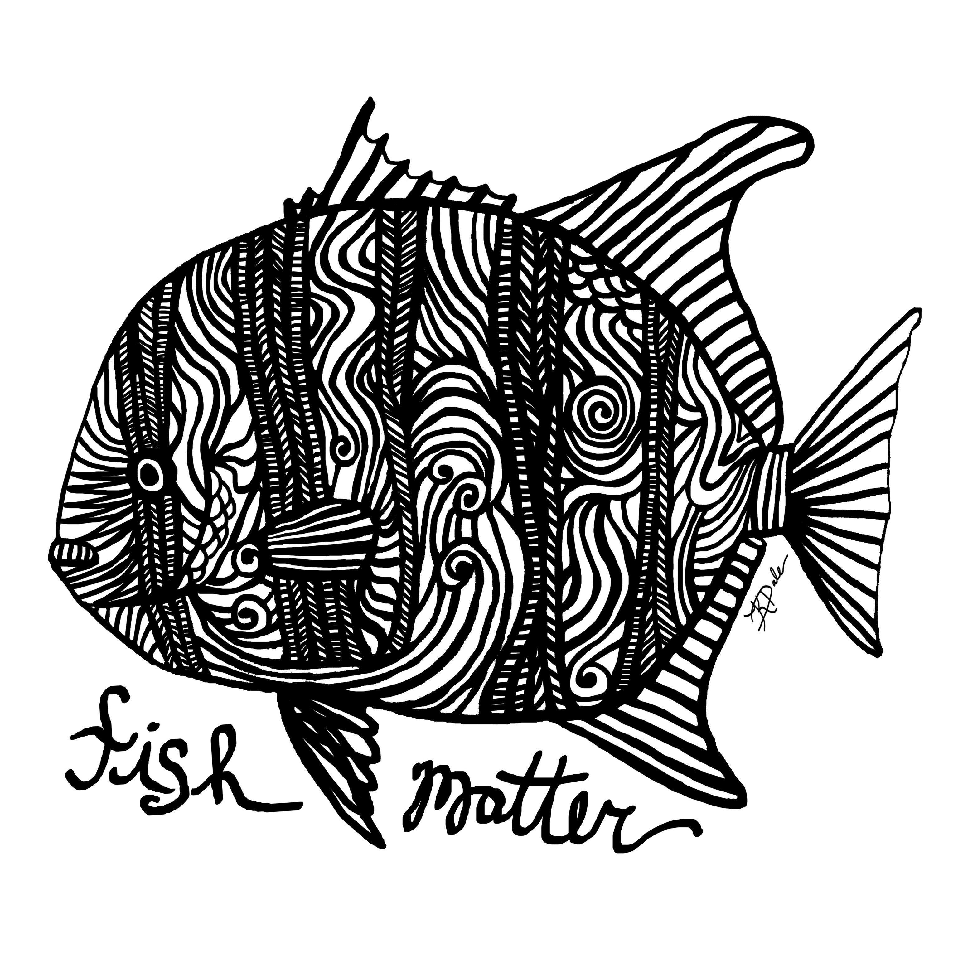 Stylized designs of fish and other by FishAndFriendsMatter on Etsy