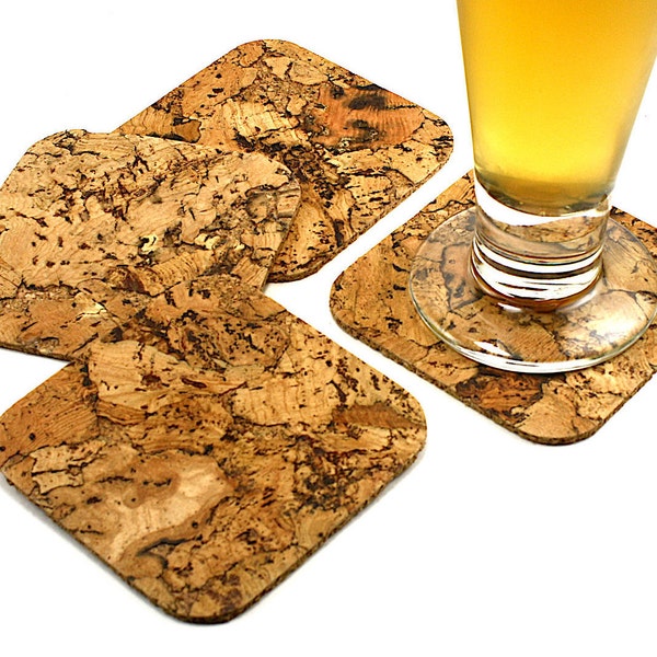 Large Hexagon Cork Drink Coaster Set, Modern Coasters for Drinks - Etsy