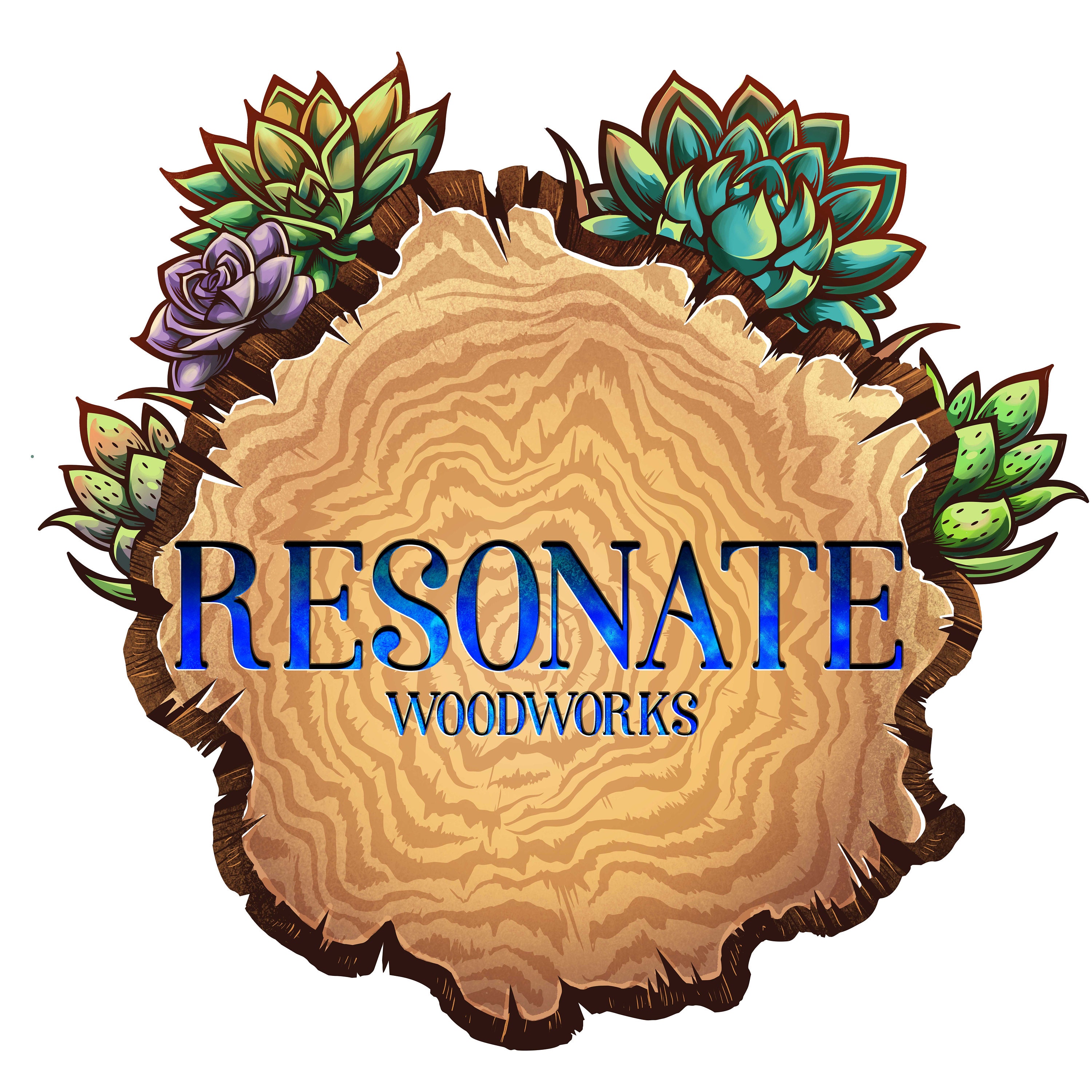 Home & Living Home Décor Live Edge Planter with Oak Burl and Tahoe Blue ...