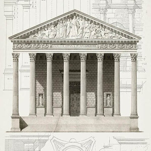12 Architecture Art Prints. Ancient Architecture Drawings, Gallery Wall ...