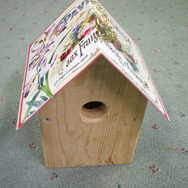 Cedar Shake Roof North Sea Blue Song Birdhouse Easy Clean Out Metal ...