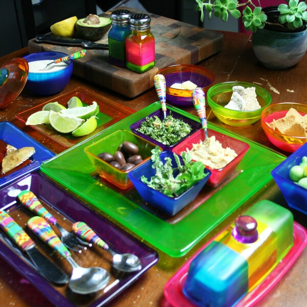 Colorful Glass Bowl With Lid Perfect for Sugar, Candy, Clips, Jewelry ...